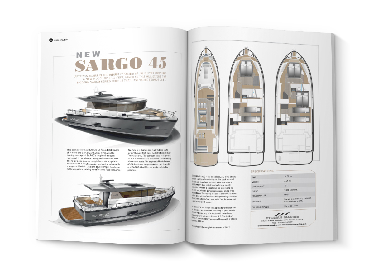 SARGO 45 on “ONDECK” magazine – Etesian Marine
